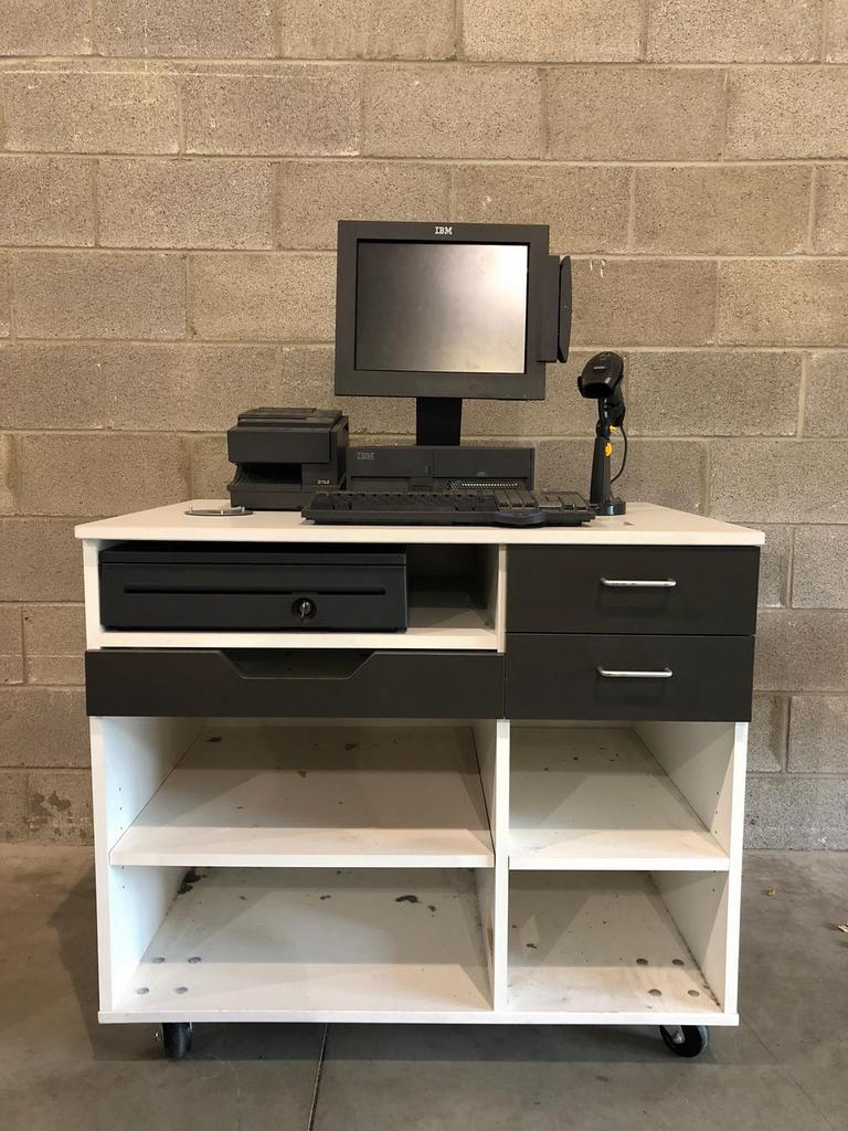 Auction Ohio | Laminate Mobile POS Station Desk with POS System
