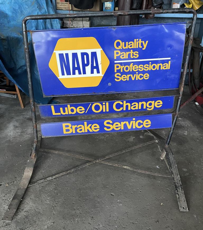 Auction Ohio | NAPA Metal Sign & Stand