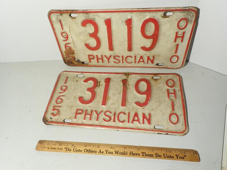 Auction Ohio | 1965 Physician License Plates